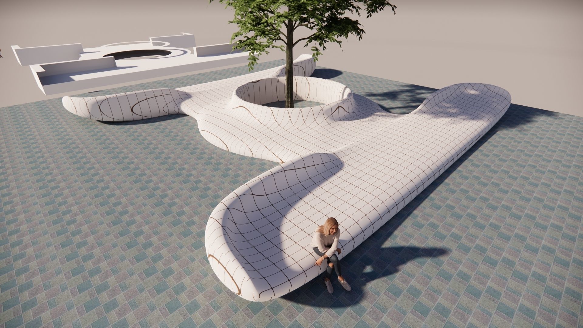 architecture art bench concept parametric free 3D model rigged | CGTrader