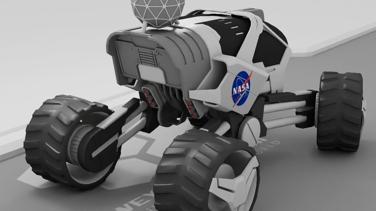 sci-fi planet explorer truck 3D model rigged | CGTrader