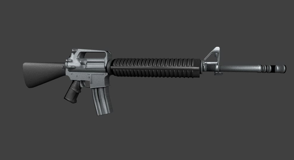 3D model M-16- rifle VR / AR / low-poly | CGTrader