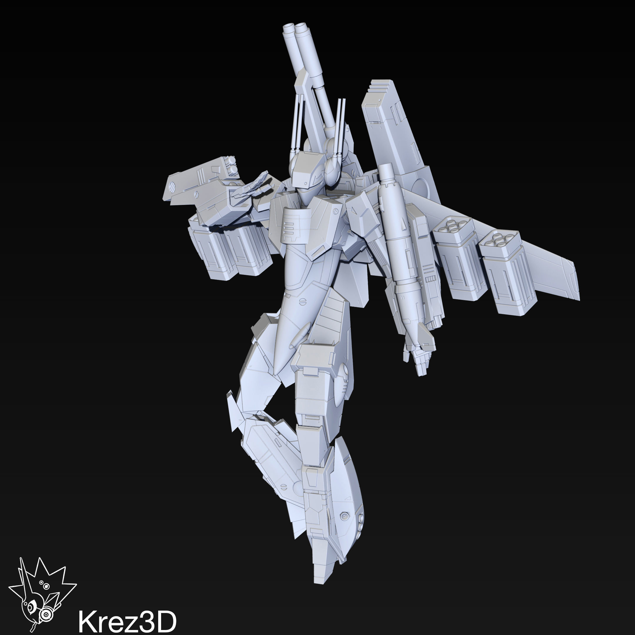 VF-1S Strike Valkyrie 3D model 3D printable | CGTrader