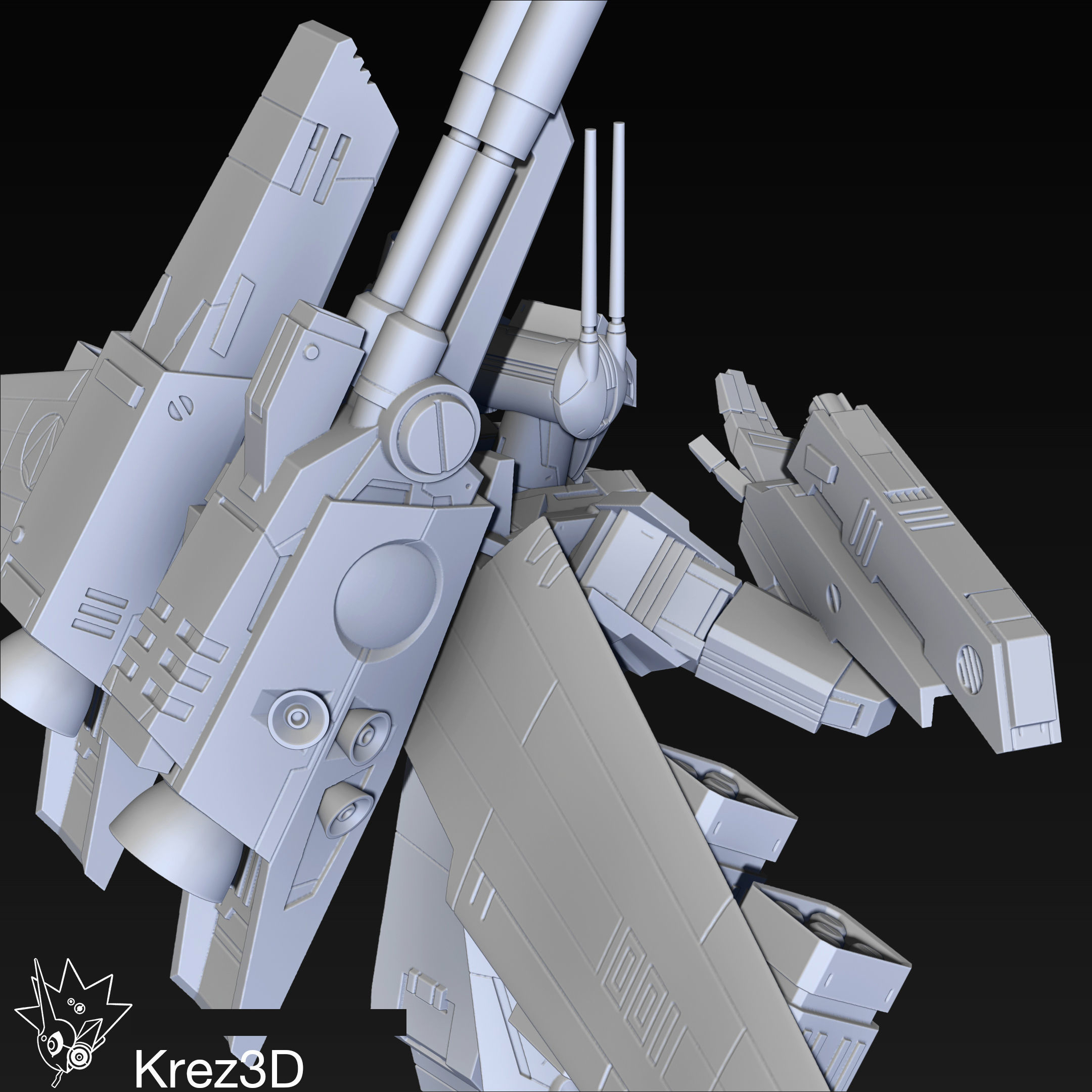 VF-1S Strike Valkyrie 3D model 3D printable | CGTrader
