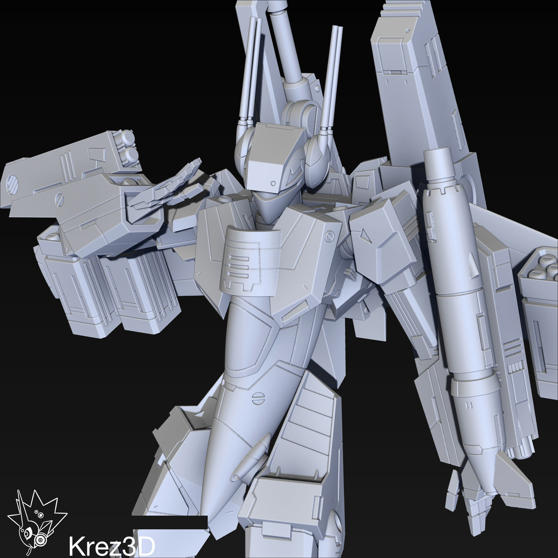 VF-1S Strike Valkyrie 3D model 3D printable | CGTrader
