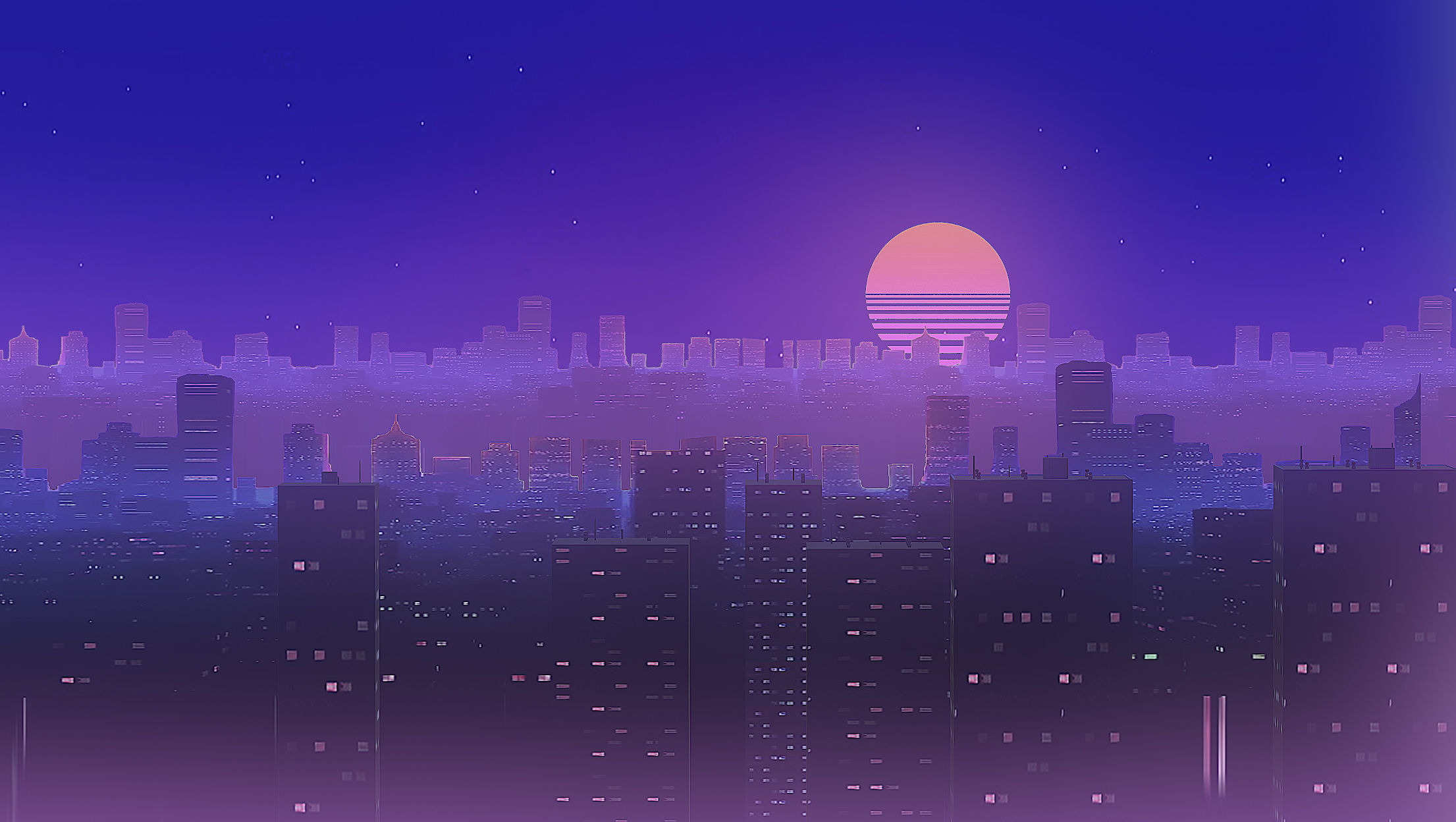 3D model Synthwave Cityscape VR / AR / low-poly | CGTrader