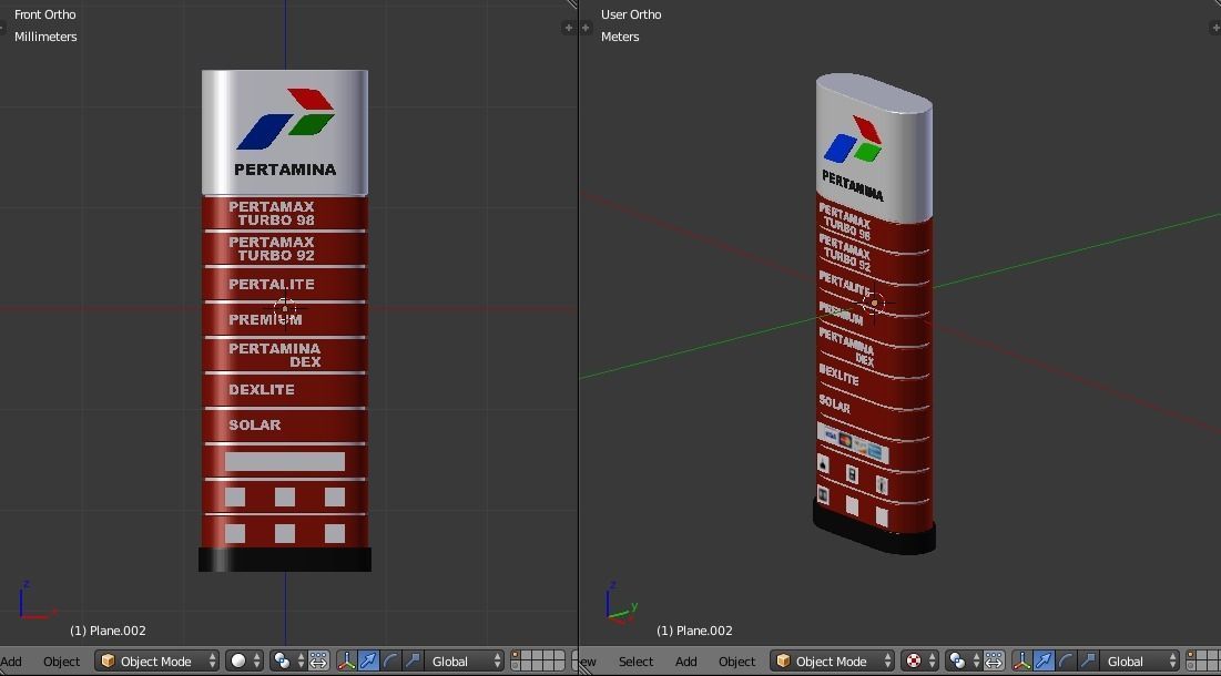 Plang SPBU Pertamina 3D model | CGTrader