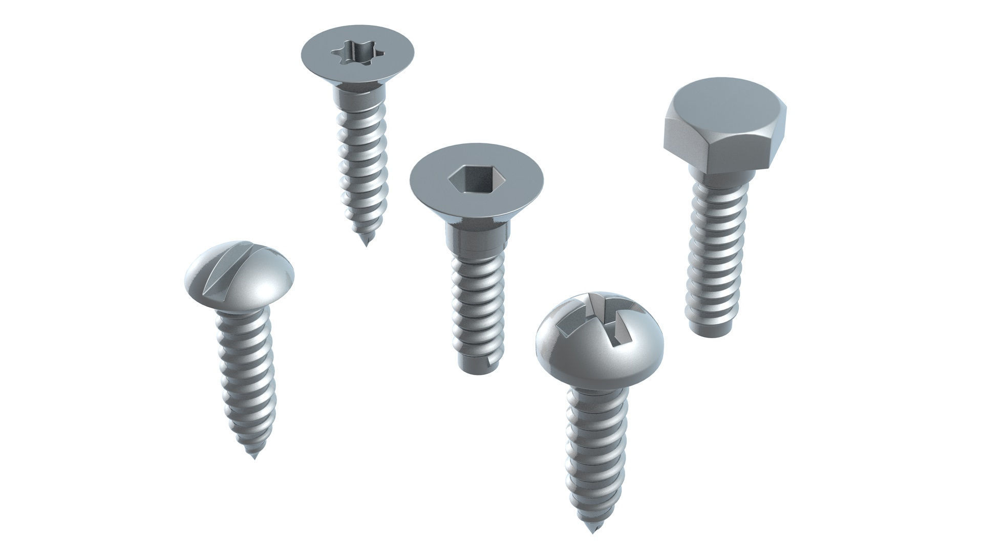Screws set 3D model | CGTrader