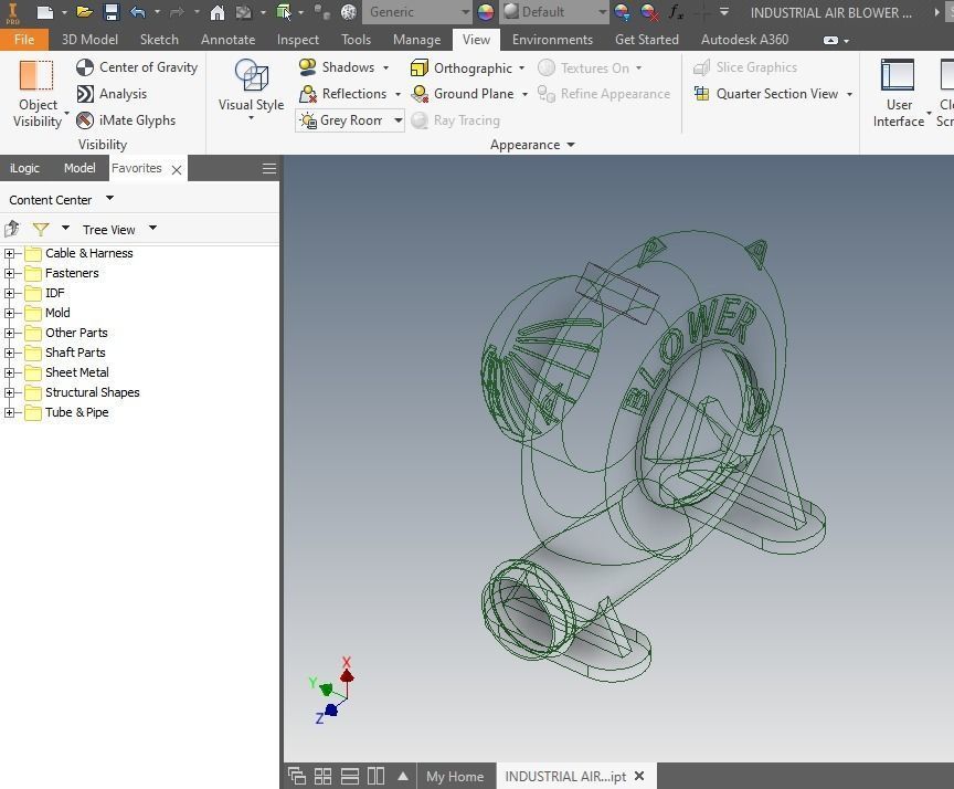 INDUSTRIAL AIR BLOWER TURBINE CENTRIFUGAL FAN ELECTRIC 3D model | CGTrader