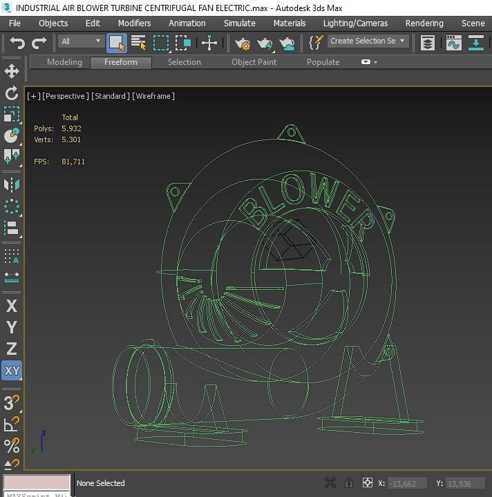 INDUSTRIAL AIR BLOWER TURBINE CENTRIFUGAL FAN ELECTRIC 3D model | CGTrader