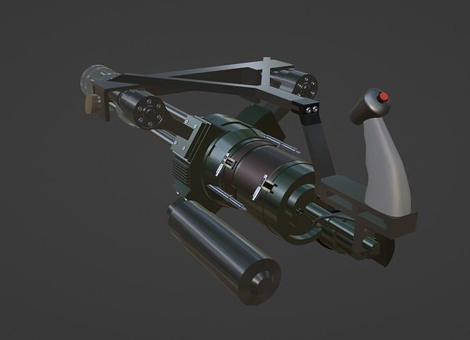 3D model minigun futuristic weapon VR / AR / low-poly | CGTrader