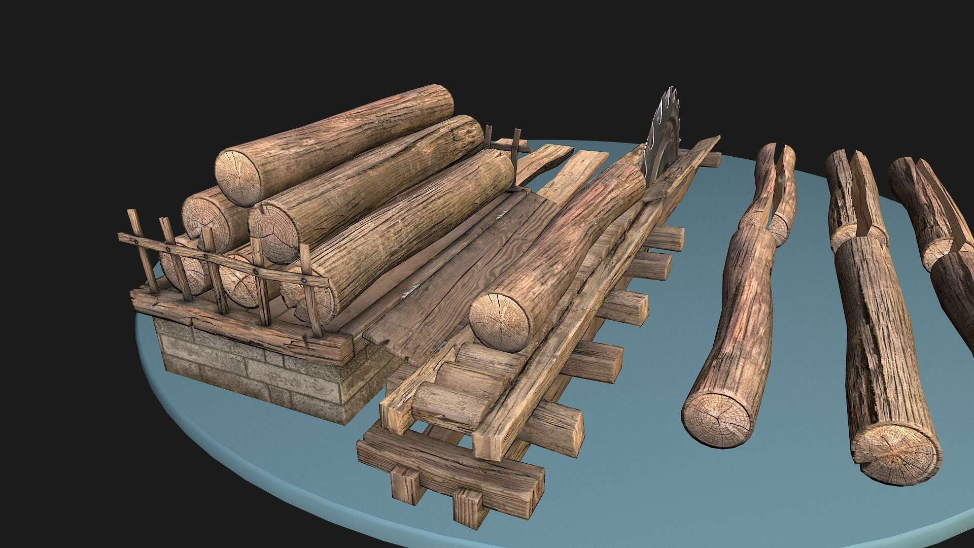 3D model Sawmill Mechanism with Storage VR / AR / low-poly | CGTrader