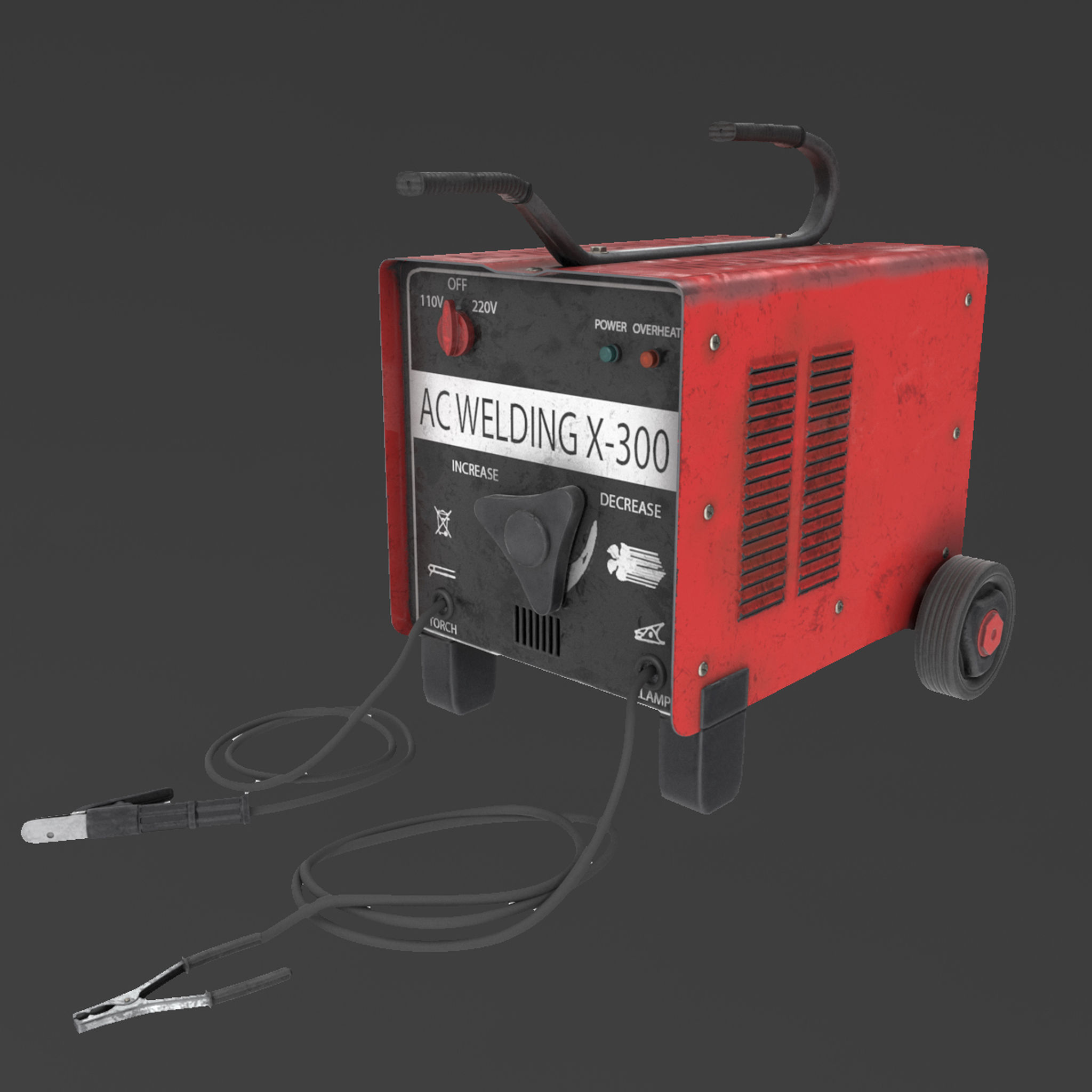 New red painted weld machine industrial tool nanite ready da1 3D model ...