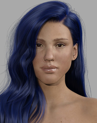 3D model Jessica Alba Daz Genesis 8v1 female head morph VR / AR / low ...