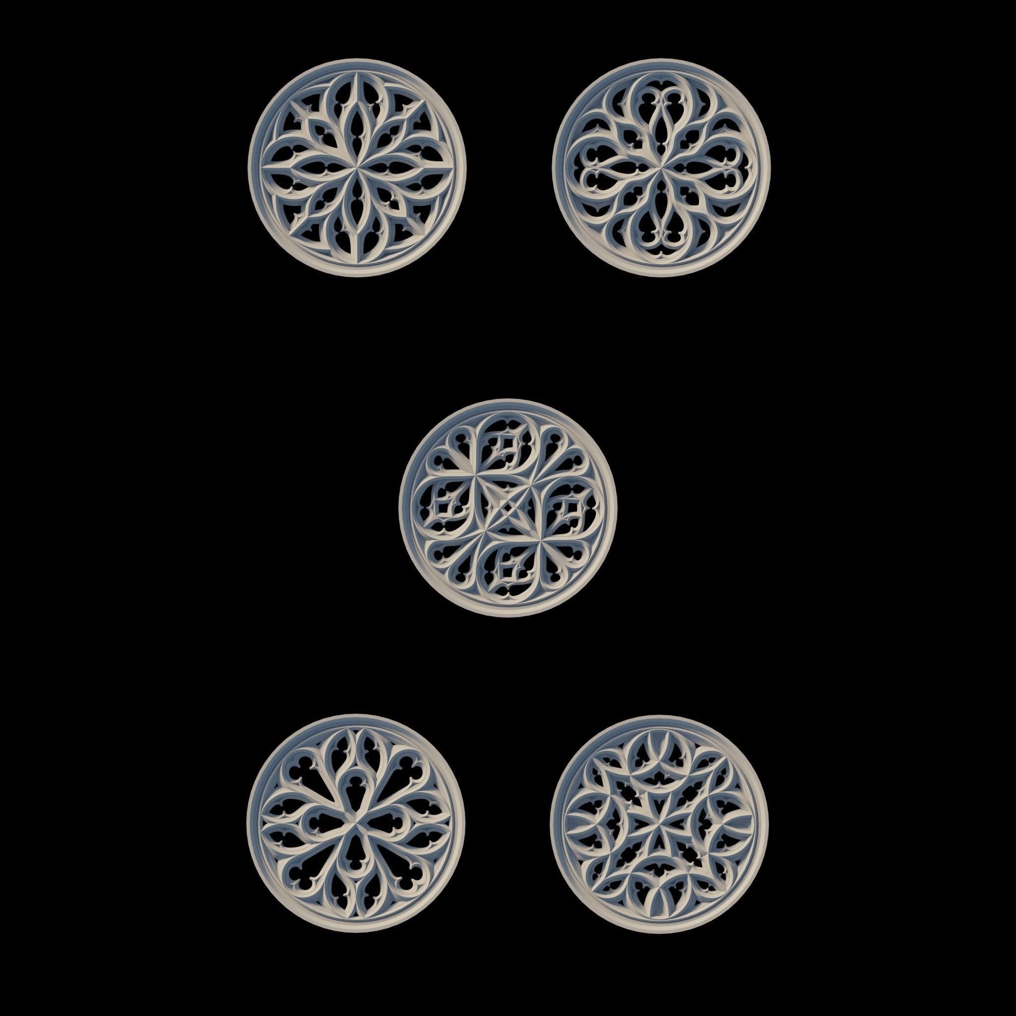 Gothic Ornaments VOL02 40 Geometrical Tracery 3D model | CGTrader