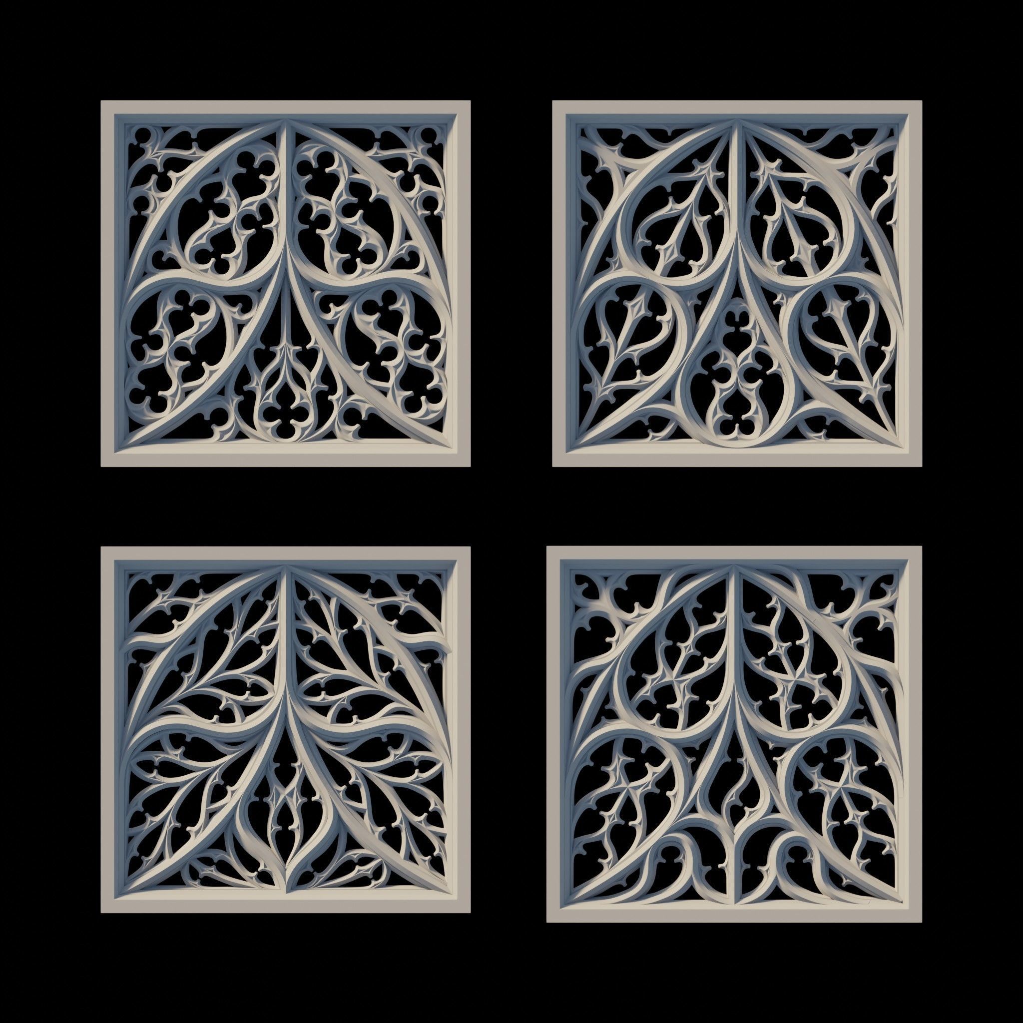Gothic Ornaments Vol 03 40 Geometrical Tracery II 3D model | CGTrader