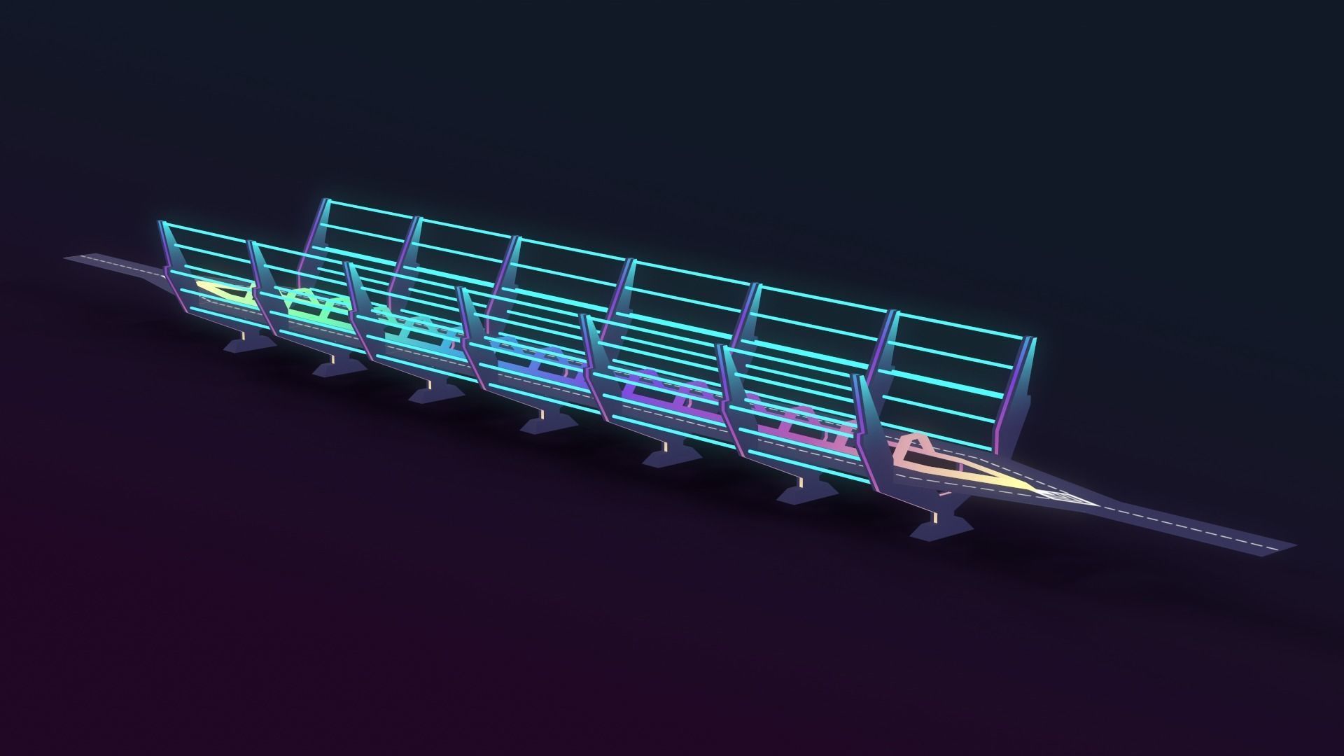 3D model Neon Bridges VR / AR / low-poly | CGTrader