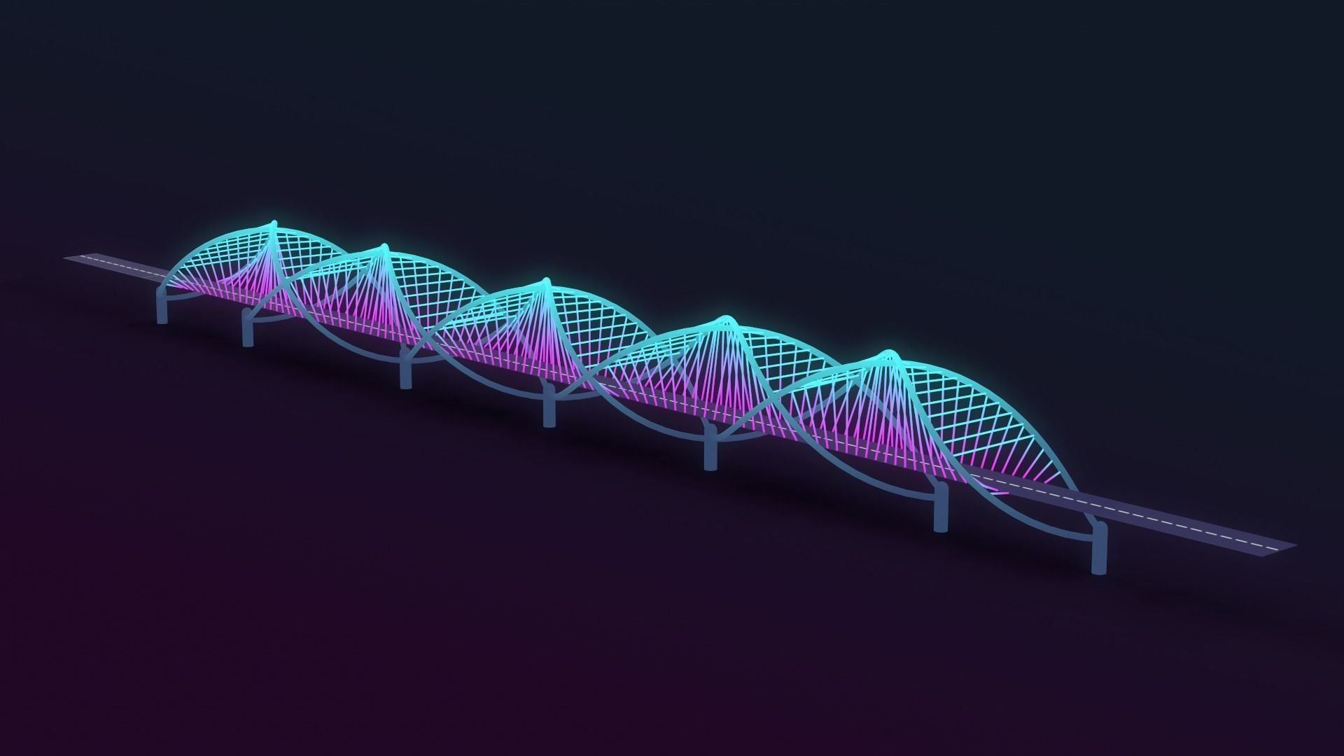 3D model Neon Bridges VR / AR / low-poly | CGTrader