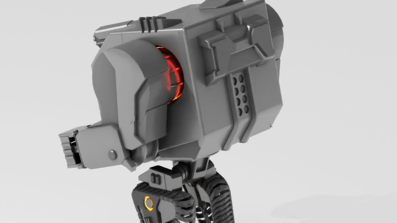 sci-fi combat robot rigged - animated character 3D model animated ...