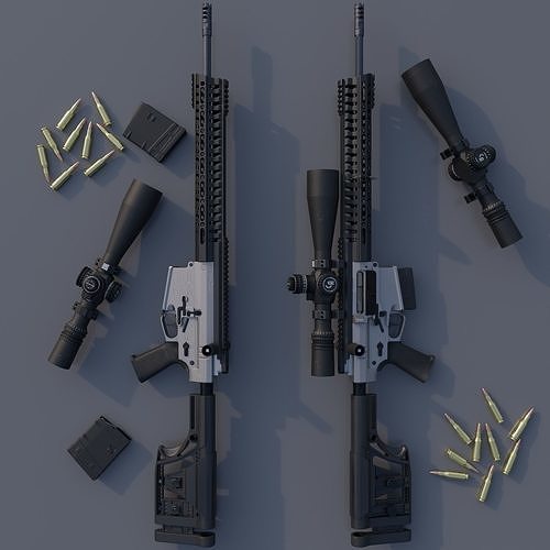 3D model POF-USA Sniper Rifle Bolt action rifle VR / AR / low-poly ...