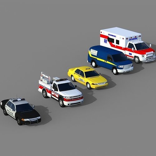 3D model Vehicle Pack Utility Car Truck VR / AR / low-poly | CGTrader