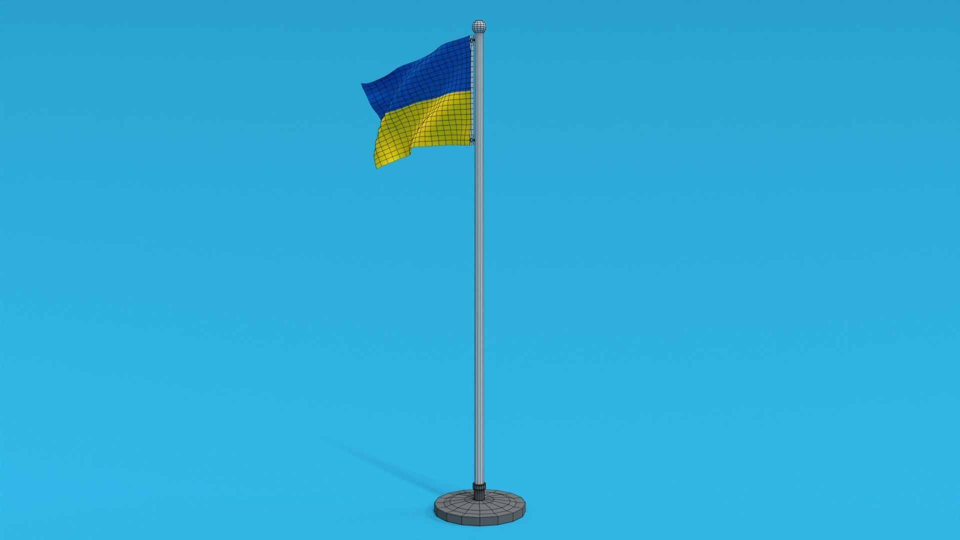 3D model Low Poly Seamless Animated Ukraine Flag VR / AR / low-poly ...