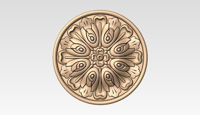 Carving 3d round decorative ornament 3D model | CGTrader