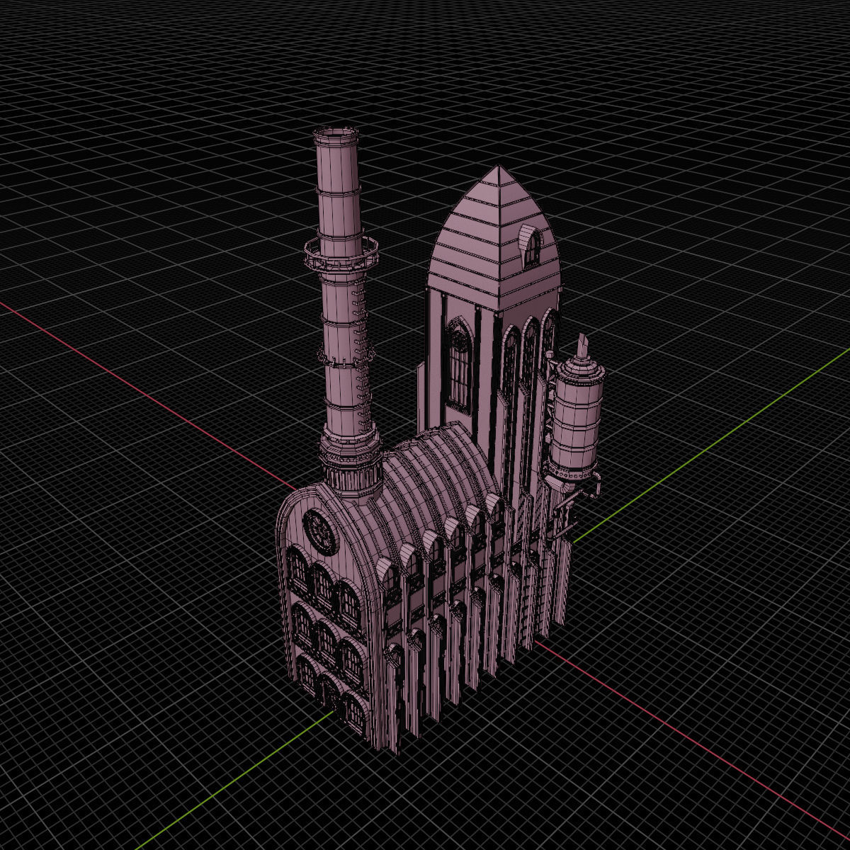 3D model STEAMPUNK INDUSTRIAL BUILDING 1 VR / AR / low-poly | CGTrader