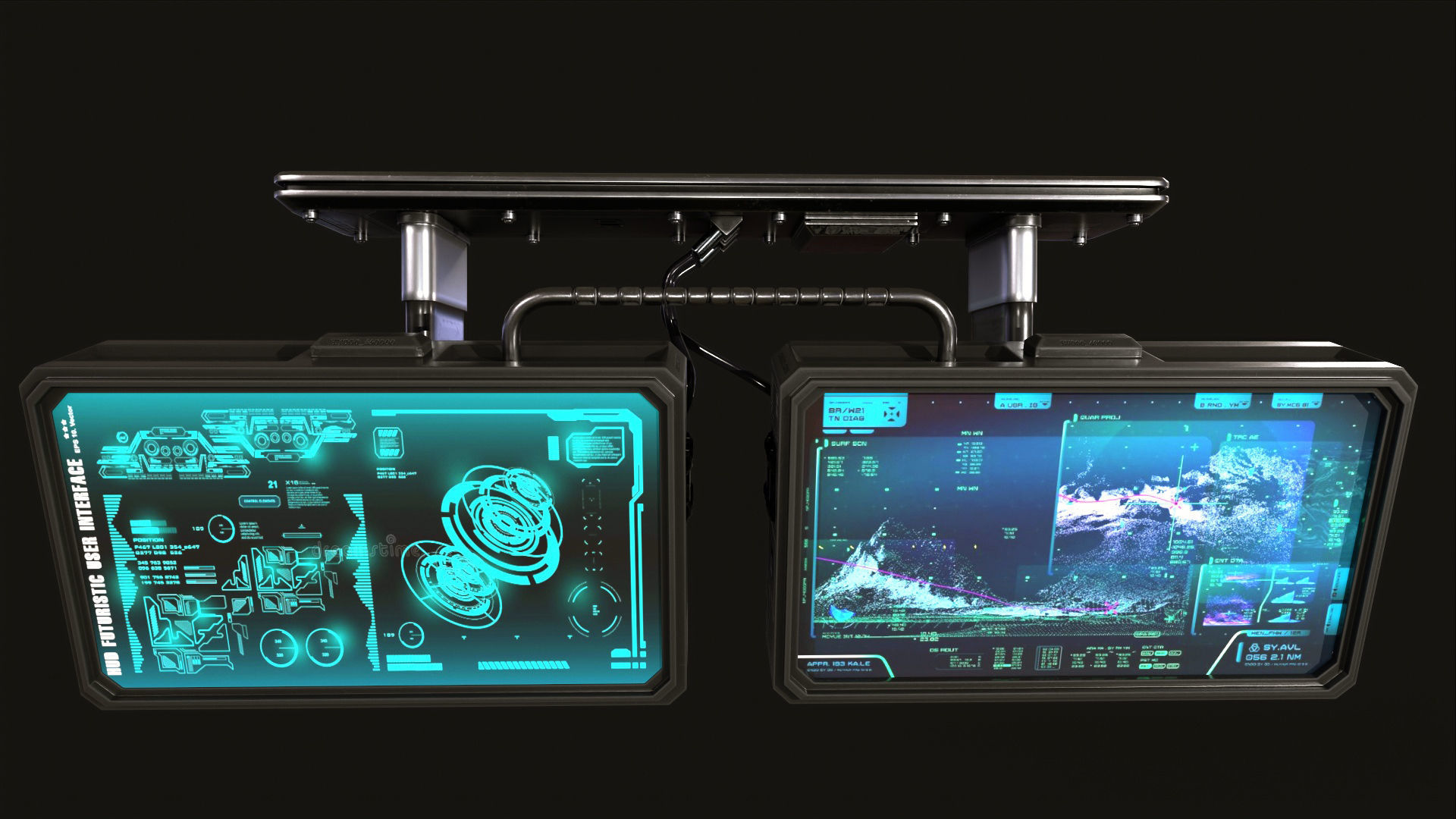 3D model control panel screen - Vol 02 VR / AR / low-poly | CGTrader