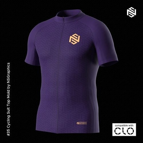Cycling Suit Top for CLO3D-Marvelous Designer 3D model | CGTrader