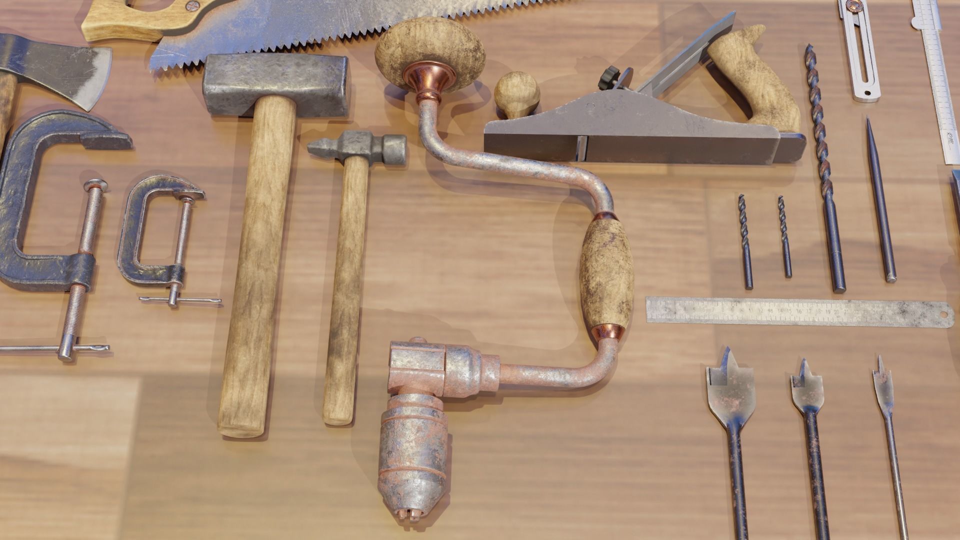 3D model Carpentry Tools VR / AR / low-poly | CGTrader