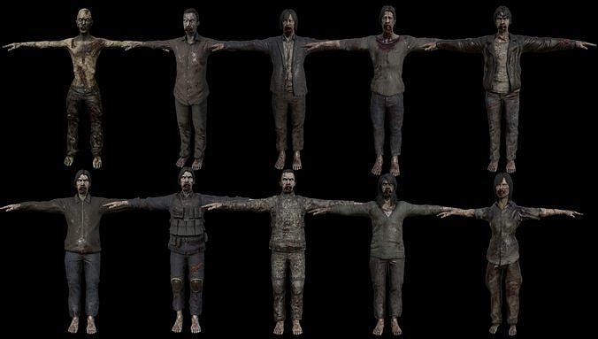 3D model AAA Zombies Pack VR / AR / low-poly | CGTrader