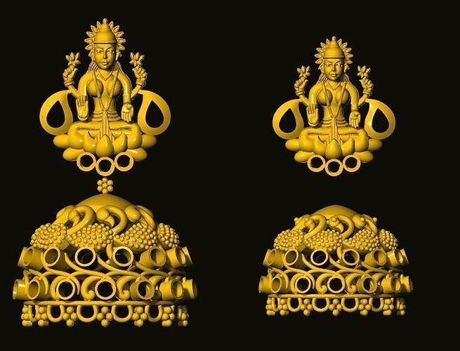 jumka indian jhumkas 3D model 3D printable | CGTrader