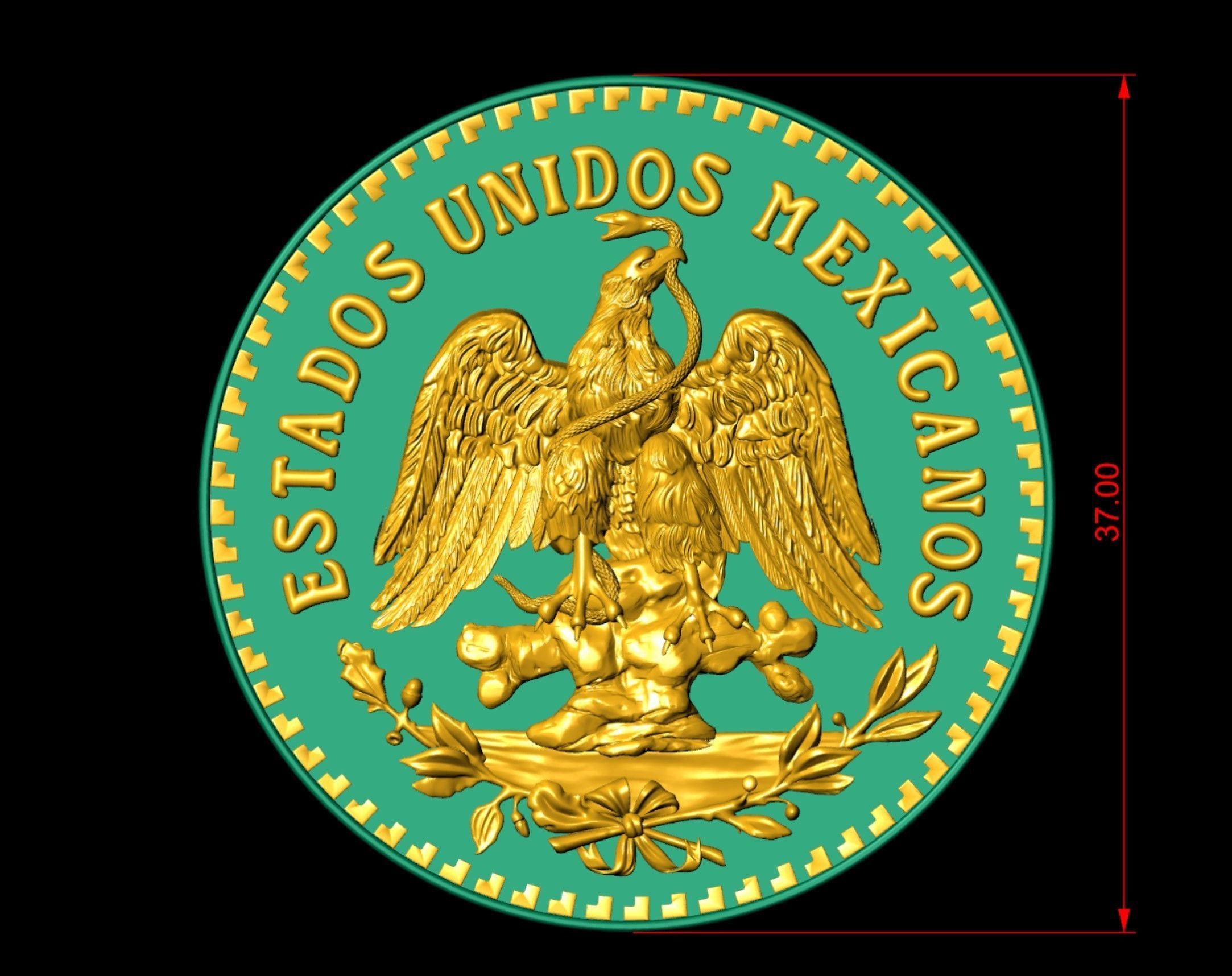 Golden eagle of the Mexican Coat of Arms 3D model 3D printable | CGTrader