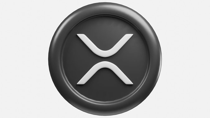 Ripple or XRP Black Crypto Coin with cartoon style 3D model | CGTrader