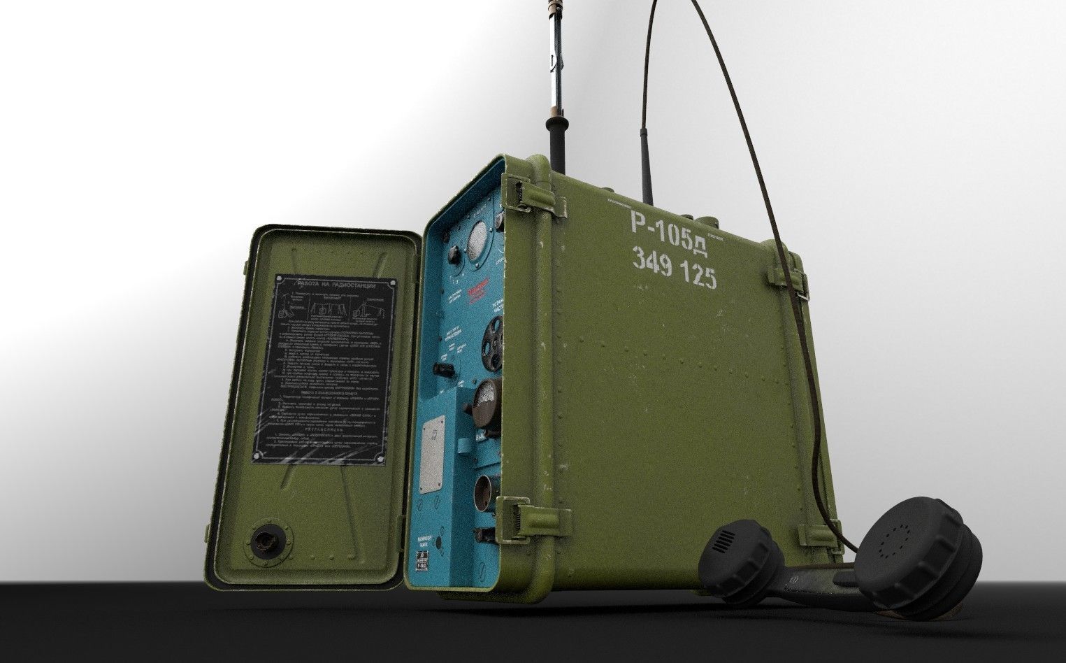 3D model Army field radio R-105D VR / AR / low-poly | CGTrader