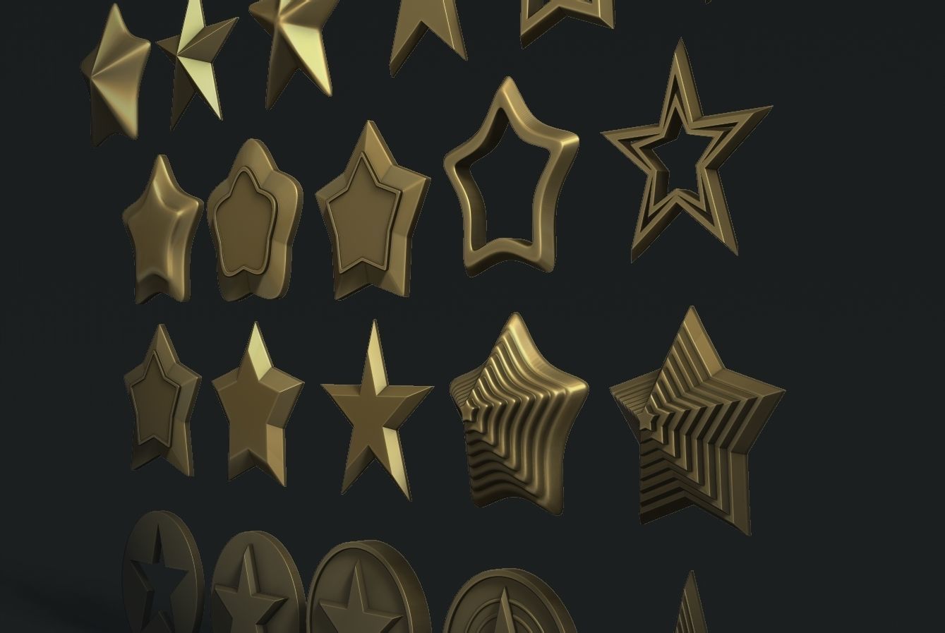 Stars Set 3D model 3D printable | CGTrader