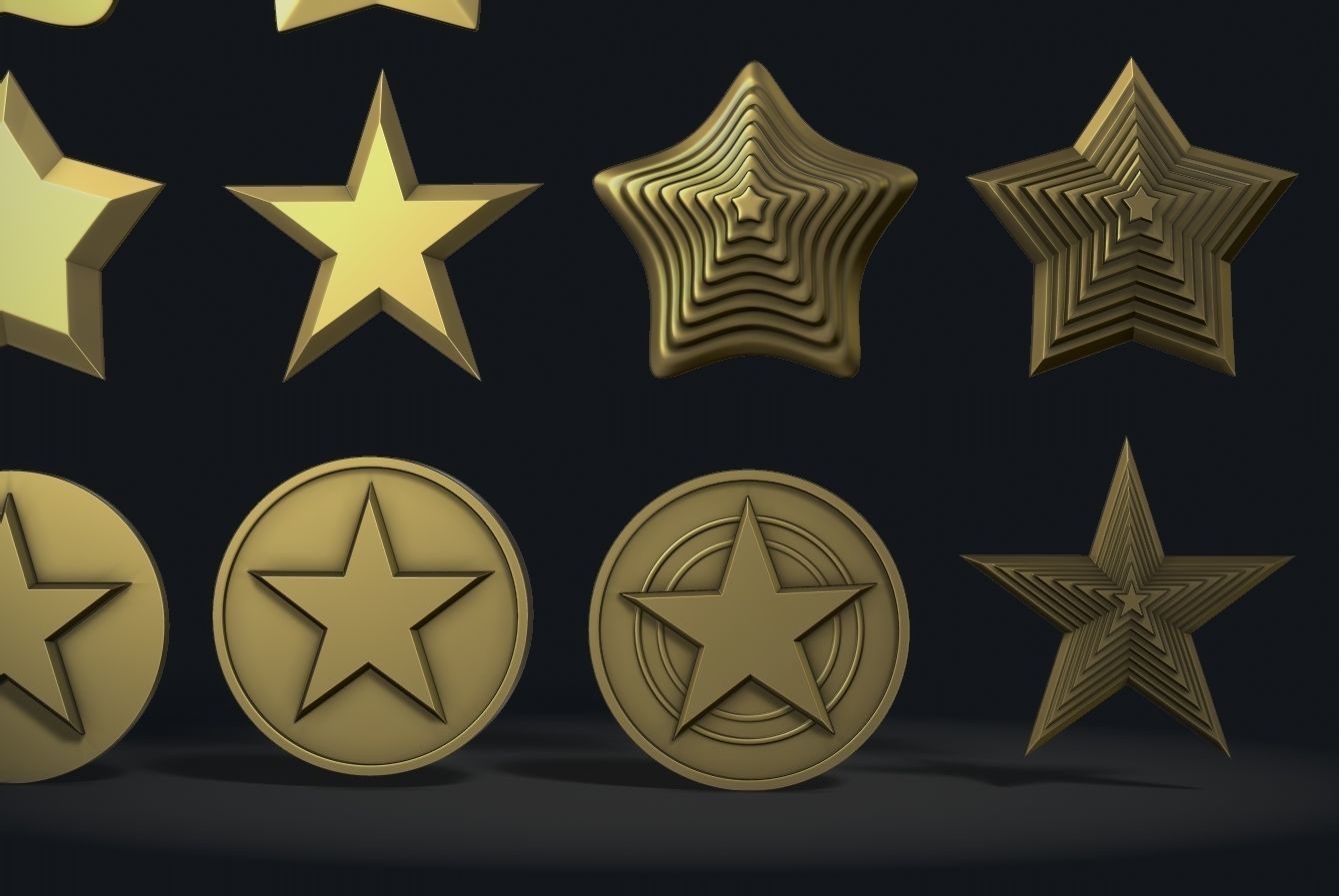 Stars Set 3D model 3D printable | CGTrader
