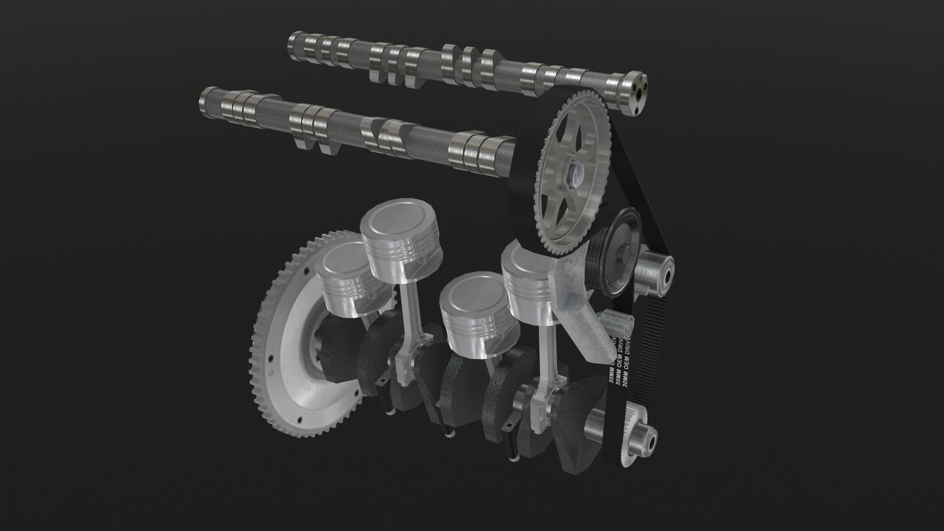 3D model Volkswagen EA113 AWP 20v Turbo engine VR / AR / low-poly ...