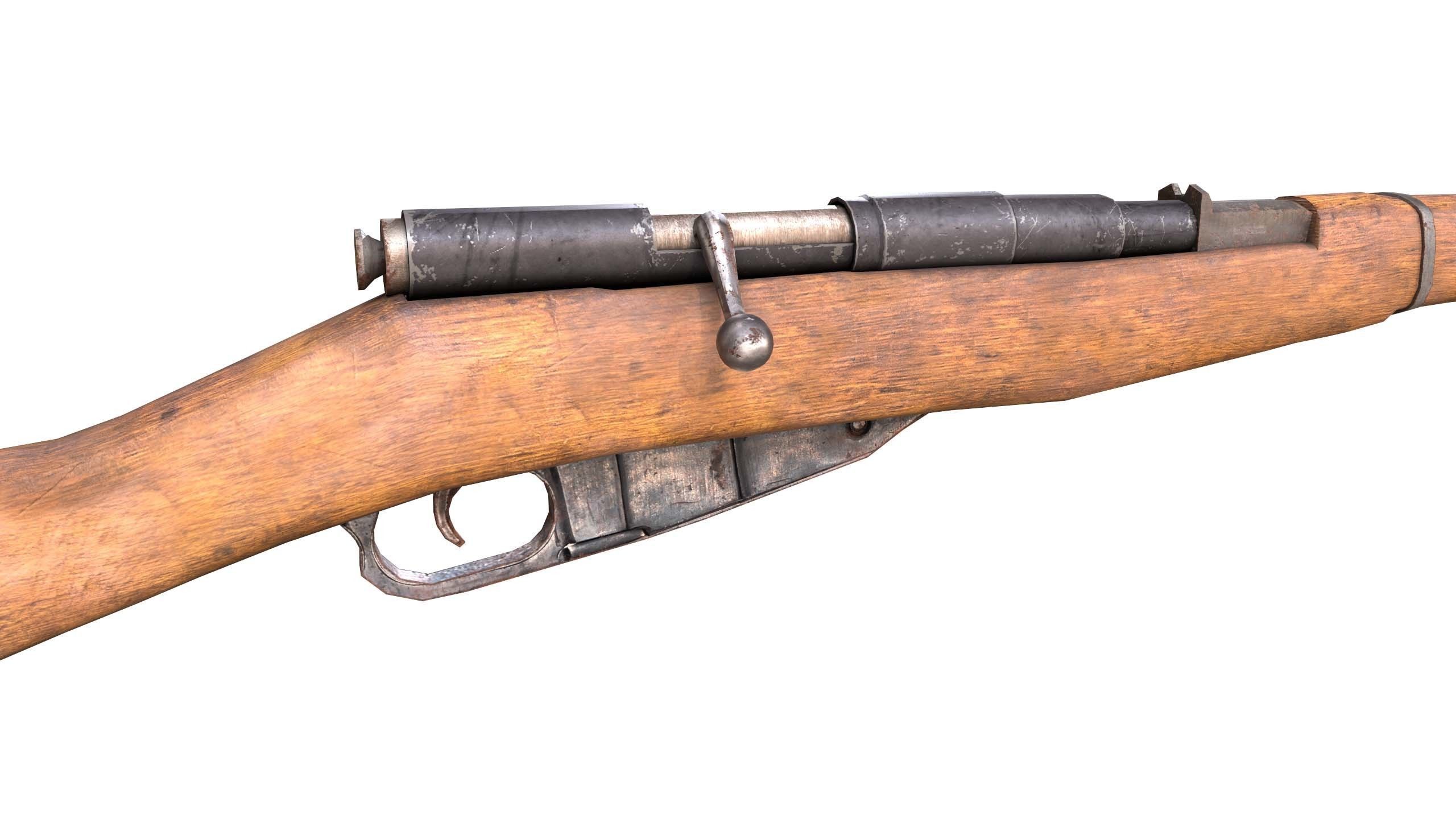 Vintage M91 Carcano Style Vintage Rifle Mid-Poly 3D Model free VR / AR ...