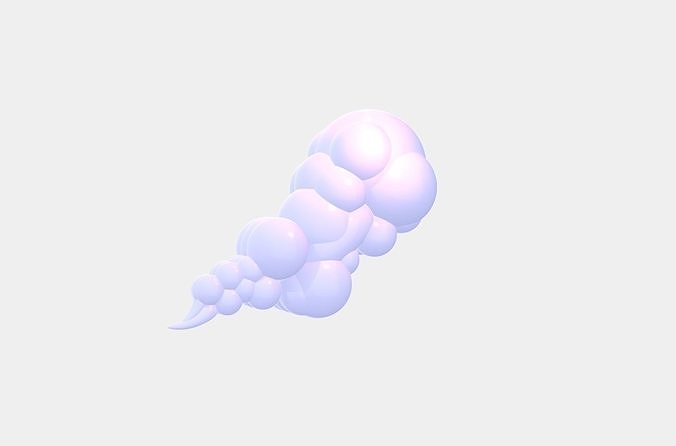 Cartoon Bubble Cloud free 3D model | CGTrader