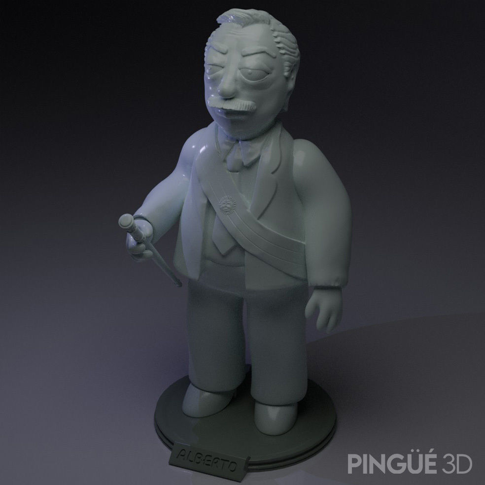 Alberto Fernandez -President of Argentina- Simpsons style 3D model 3D ...