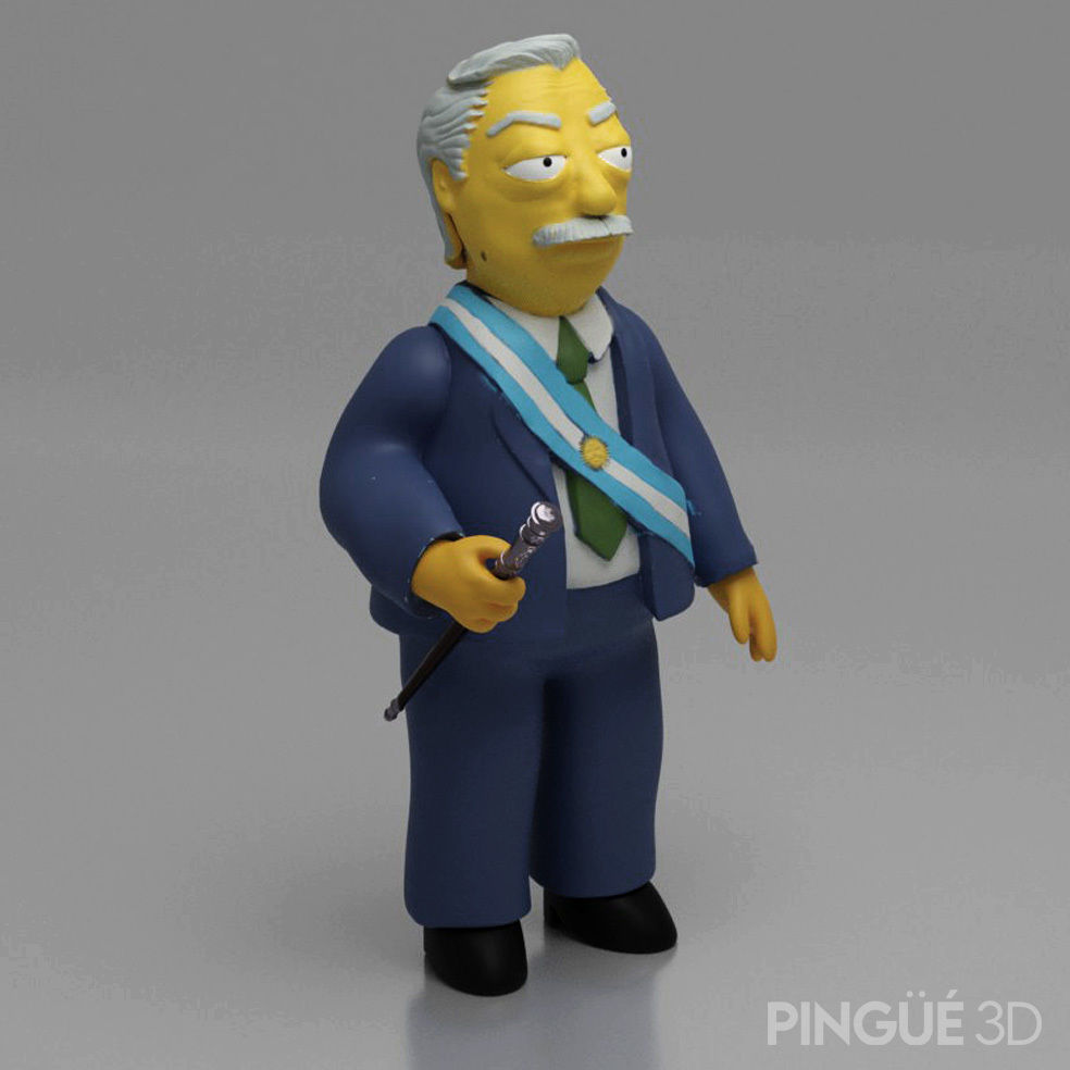 Alberto Fernandez -President of Argentina- Simpsons style 3D model 3D ...
