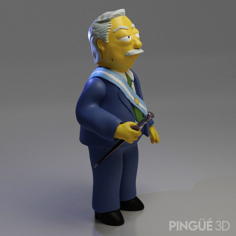 Alberto Fernandez -President of Argentina- Simpsons style 3D model 3D ...
