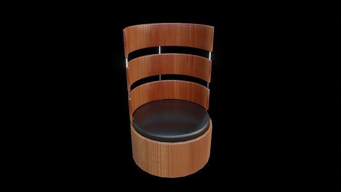 3D model Wooden Cylindrical Chair Lowpoly PBR VR / AR / low-poly | CGTrader
