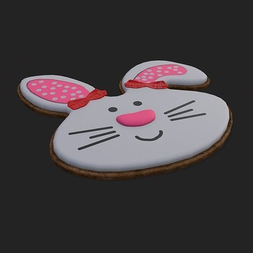 3D model Oval Bunny Cookie VR / AR / low-poly | CGTrader