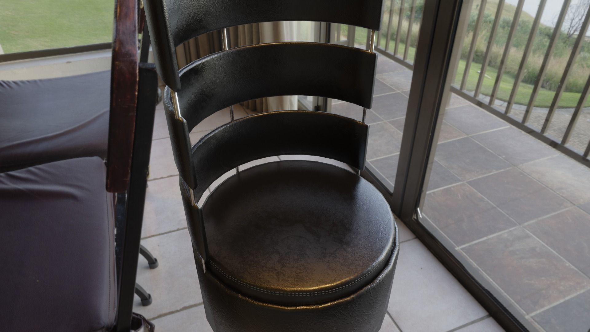 3D model Leather Cylindrical chair Lowpoly PBR VR / AR / low-poly ...