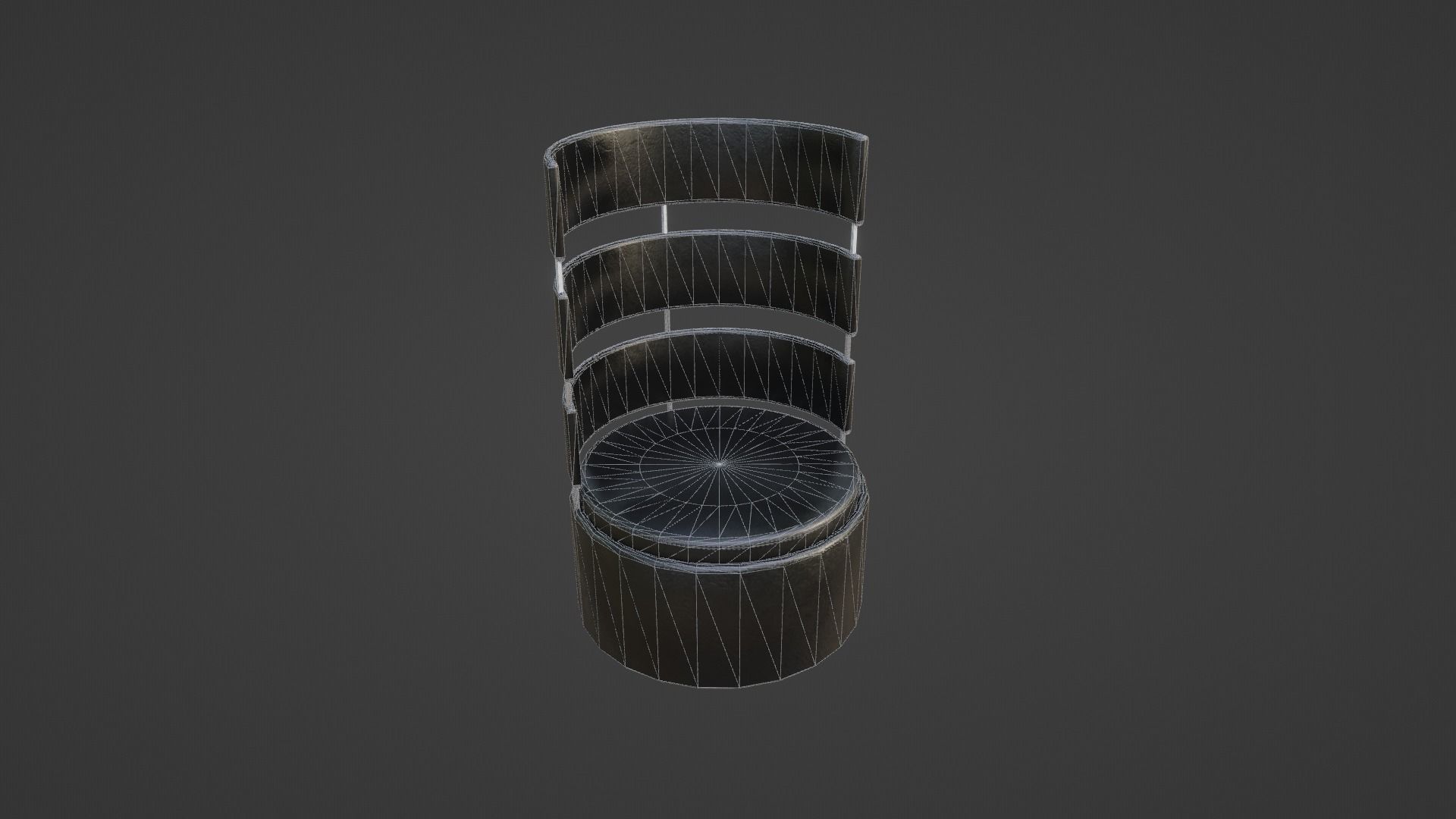 3D model Leather Cylindrical chair Lowpoly PBR VR / AR / low-poly ...