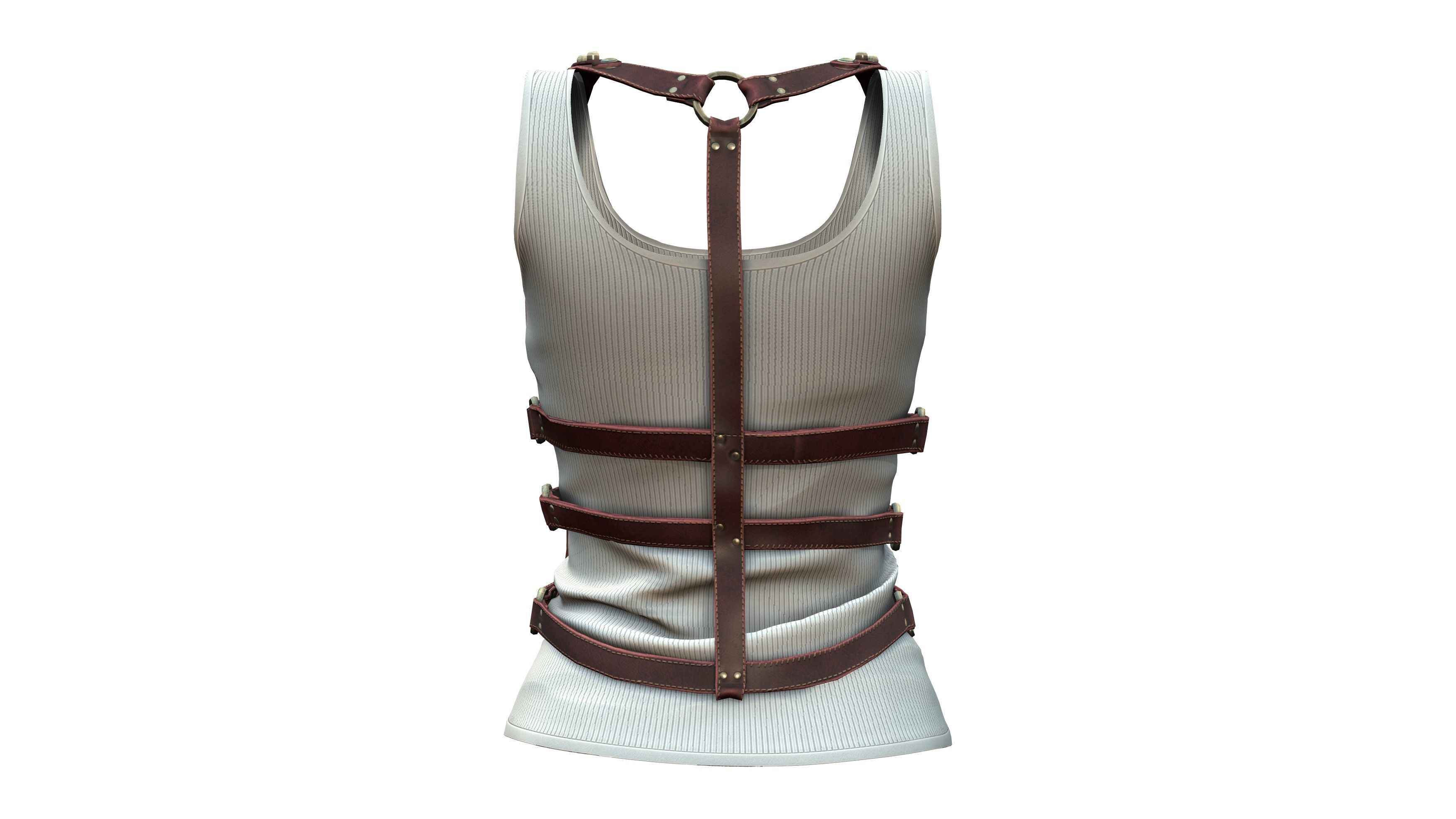3D model Steampunk Leather Harness With Top VR / AR / low-poly | CGTrader