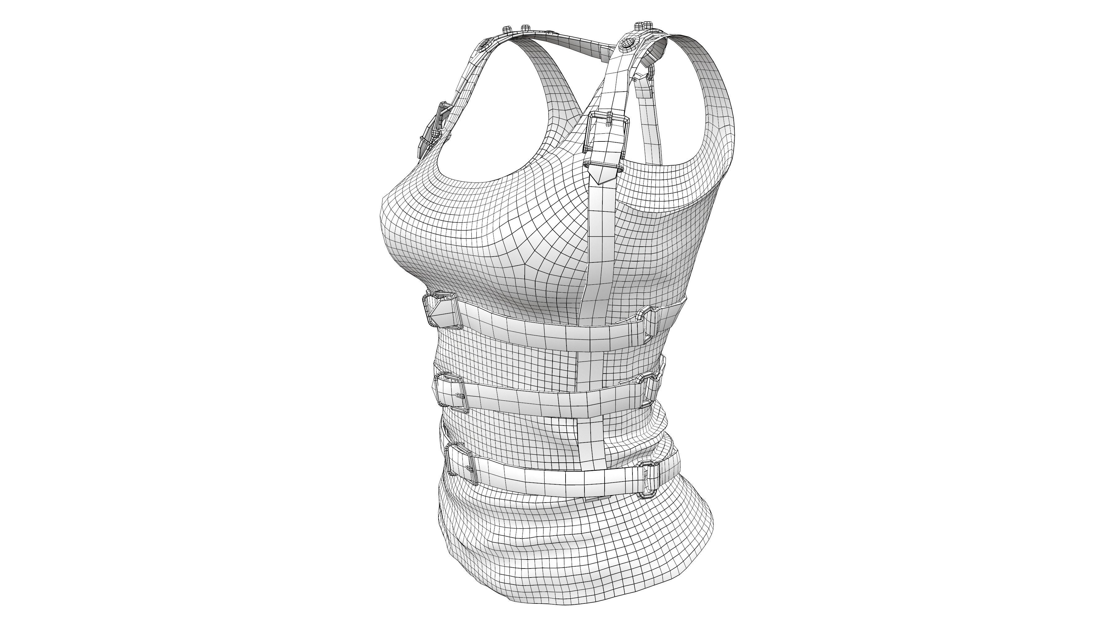 3D model Steampunk Leather Harness With Top VR / AR / low-poly | CGTrader