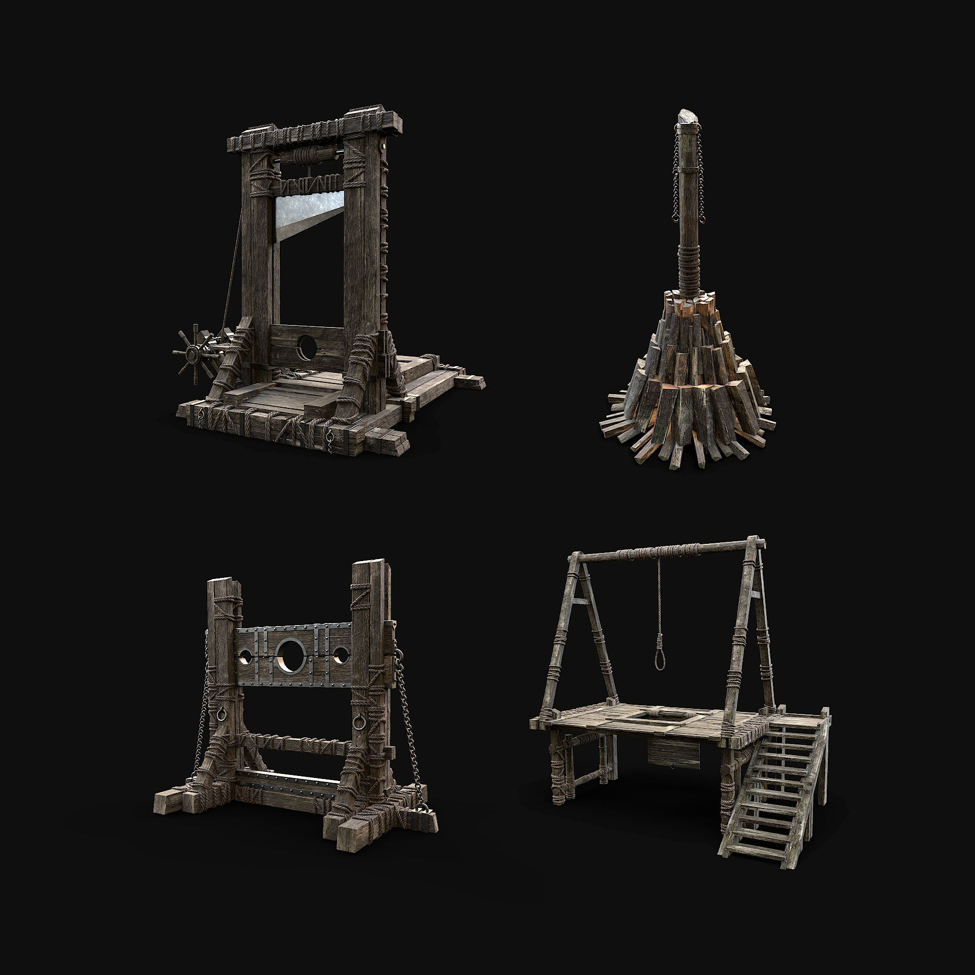 3D model GREATEST MEDIEVAL BUILDER HOUSE INTERIOR WAR MACHINES PACK VR ...