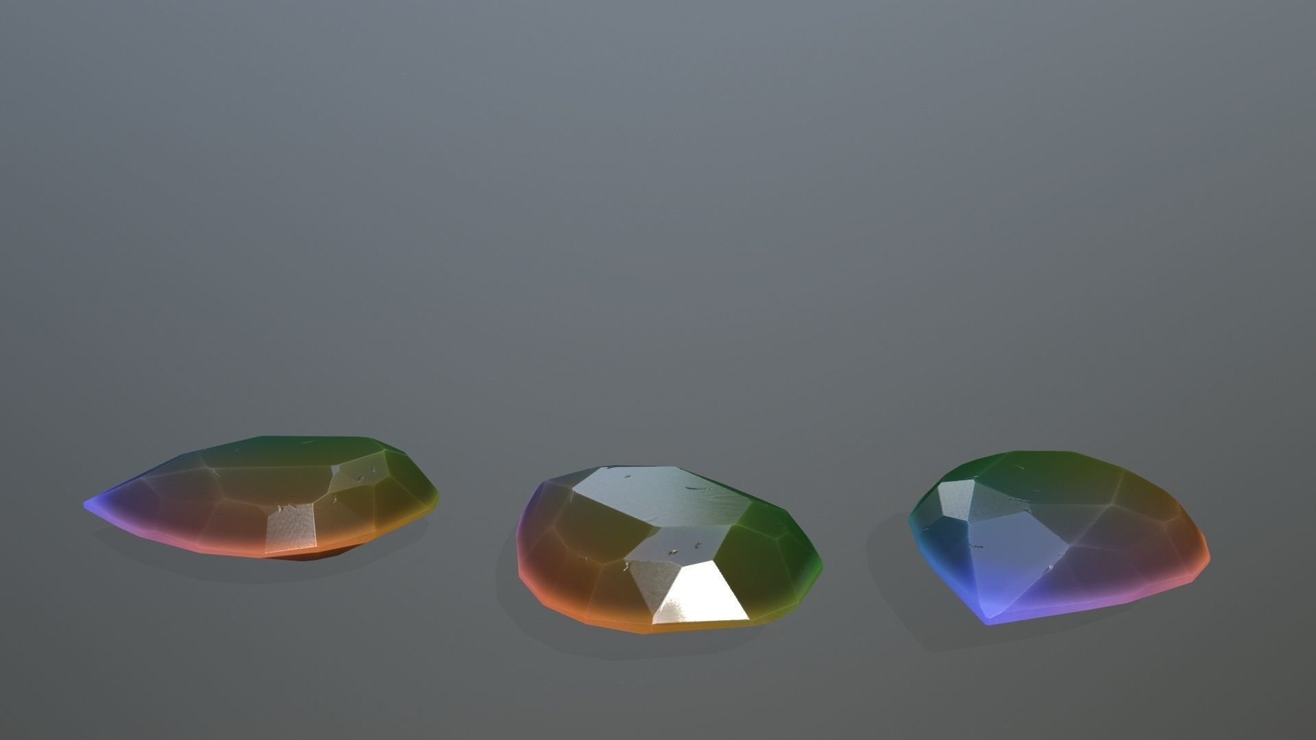 3D model Gem Set of colored gems VR / AR / low-poly | CGTrader