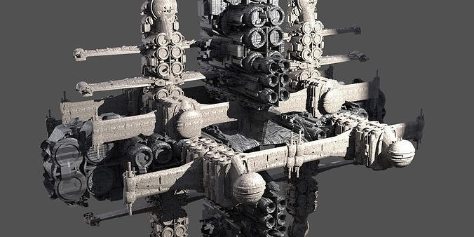 Alien Aztec satellite severance ship 3 designs 3D model | CGTrader